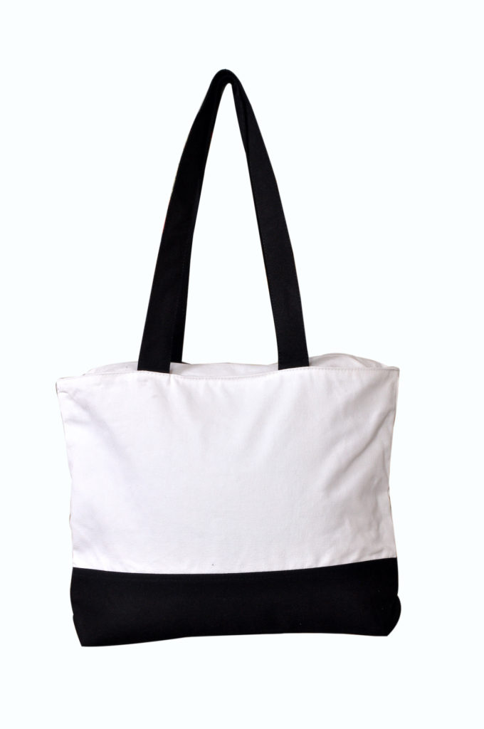 Canvas Tote Bag with Zipper and Long Handle - No Plastic Shop
