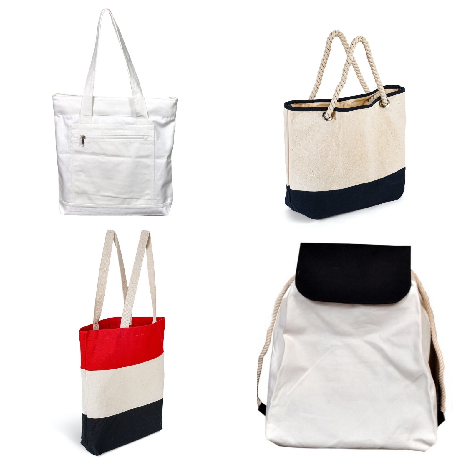 Canvas Bags Family Offer Set of 4 - No Plastic Shop
